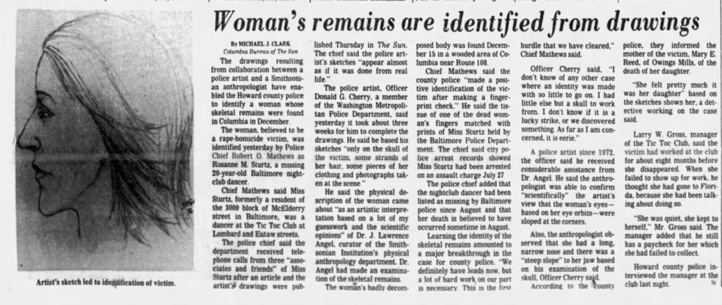 Baltimore nightclub dancer Roseann Sturtz’s remains identified from ...