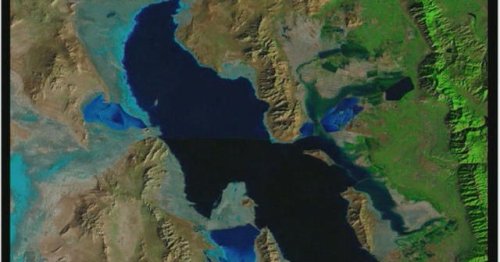Satellite images reveal Utah's Great Salt Lake is drying up due to ...
