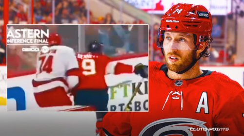 Hurricanes' Jaccob Slavin exits Game 4, ruled out after taking big hit ...