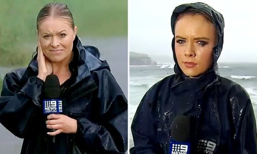 Getting lashed: Miserable TV reporters are forced to do weather reports ...