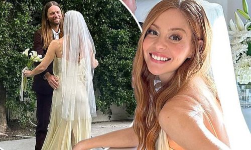 They're married! Maroon 5 guitarist James Valentine, 44, weds longtime love Alexis Novak during ...