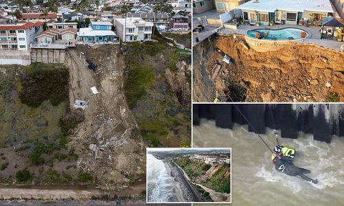 Incredible pictures show LA's cliffside homes collapsing into ocean ...