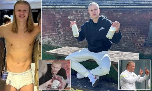Erling Haaland stuns fans as he poses in VERY brief underwear after Man ...