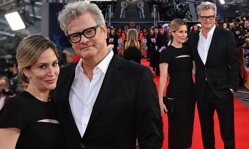 Colin Firth cosies up to girlfriend Maggie Cohn as they make their red ...