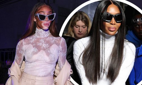 Winnie Harlow Goes Braless In A Sheer Lace Top As She Joins An Elegant