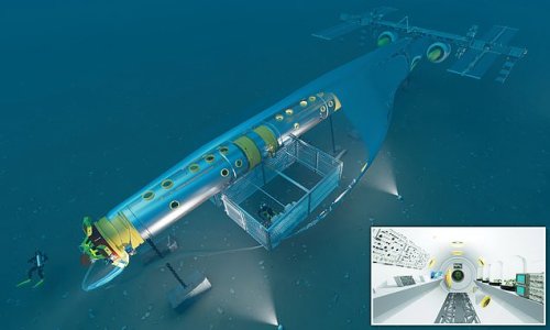 Inside the underwater laboratory 32ft below the frozen surface of the ...