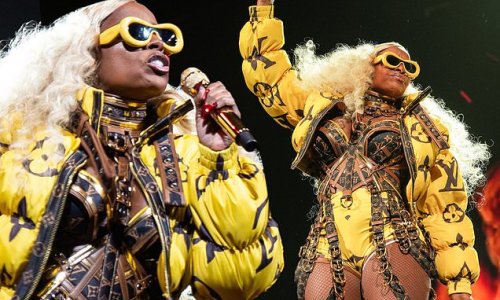 Mary J Blige Flaunts Curves In Very Racy Louis Vuitton Harness And Matching Puffer Jacket As