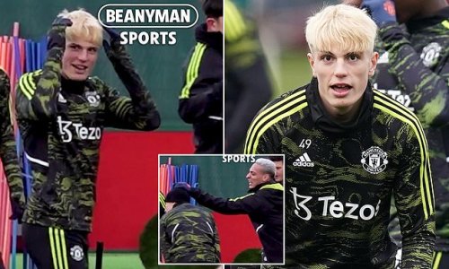 What are you hiding under there, Alejandro? Antony snatches Garnacho's ...