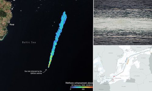 Giant methane leak from Nord Stream pipeline is detected from SPACE ...