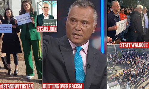 Moment Stan Grant's broadcaster wife Tracey Holmes watches on as ...