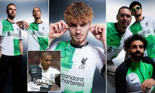 Liverpool go back to the 90s! Reds turn green with an eye-catching away kit inspired by 95-96 ...