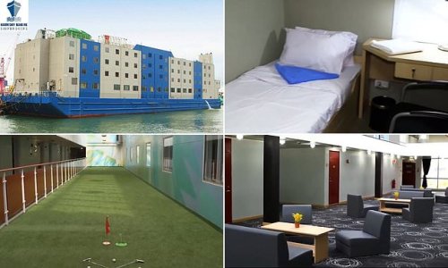 Inside the barges which will house migrants: Floating vessels can ...