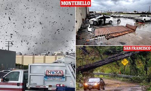 Tornado rips through buildings near LA - as COUCH flies through skies ...