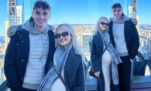 Pregnant Lucy Fallon displays her baby bump with footballer boyfriend ...