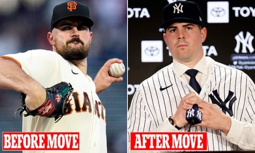 The new look for New York! Clean-shaven Carlos Rodon is unveiled as a Yankee after agreeing ...