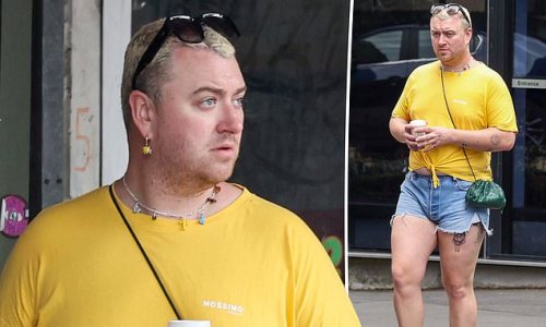 Sam Smith wears revealing denim short shorts on Sydney's Oxford Street ...