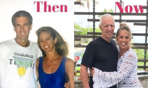 Denise Austin, 66, shares now and then photo with her husband of 40 ...