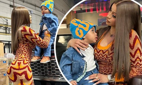Cardi B is every inch the doting mother as she brings her son Wave to ...