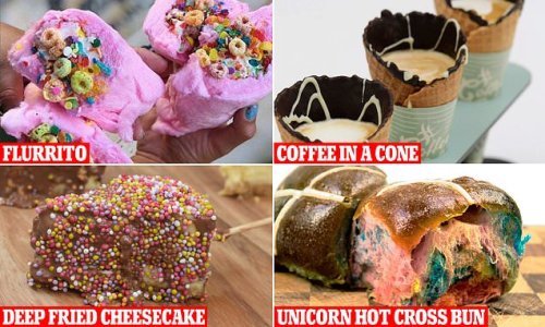 A fairy floss burrito, deep fried cheesecake and coffee in a cone: The ...