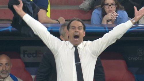 Incredible moment Inter Milan boss Simone Inzaghi LOSES IT on the ...