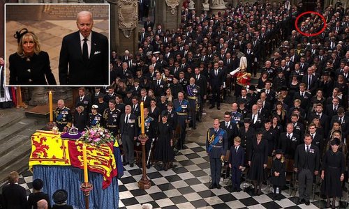 Biden And Jill Sit 14 Rows Back At The Queens Funeral President And First Lady Put Behind The