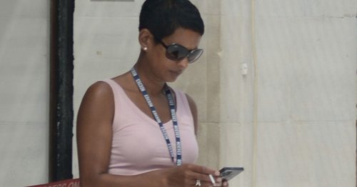 Naga Munchetty puffs on cigarette next to 'no-smoking' sign at BBC TV ...