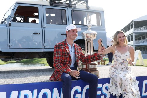 Ben Griffin of the United States celebrates with fiancée Dana Myeroff ...