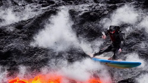 Iconic Piece of Art Shows Man Surfing Lava Barrel That Will Leave You ...