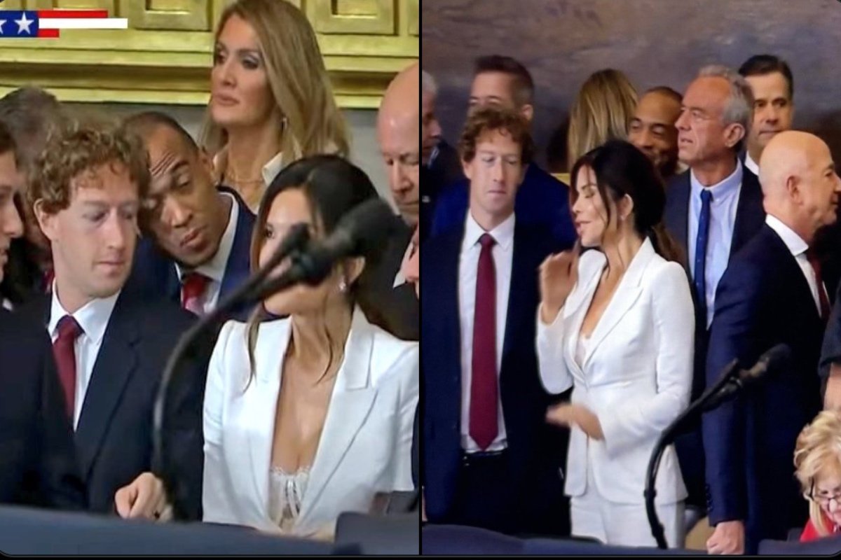 Mark Zuckerberg breaks the Internet for awkwardly peeking at Jeff Bezos ... Mark Zuckerberg breaks the Internet for awkwardly peeking at Jeff Bezos ...