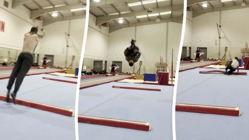 Horrifying moment gymnast breaks leg while doing front flip | Flipboard