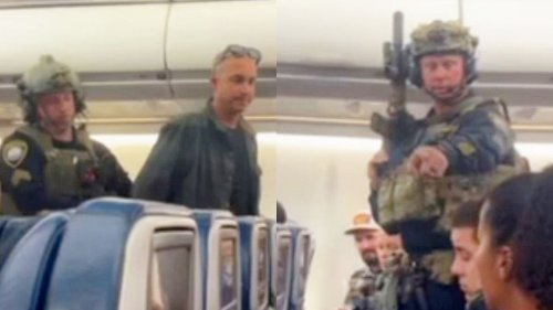 SWAT team board plane and arrest man after "military man's false bomb ...