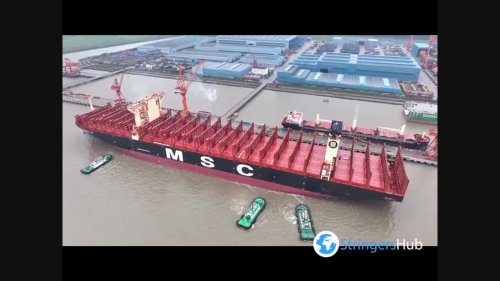 The World Largest Newly Built Container Ship MSC MARIELLA Started Sea ...