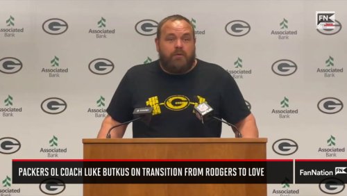 Packers OL Coach Luke Butkus on Transition from Aaron Rodgers to Jordan ...