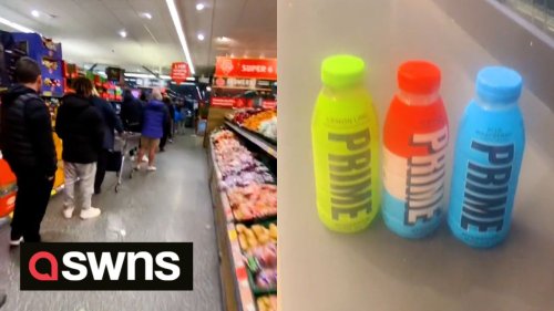 Huge queue outside Aldi store in Wolverhampton as shoppers race to snap up viral Prime drink ...