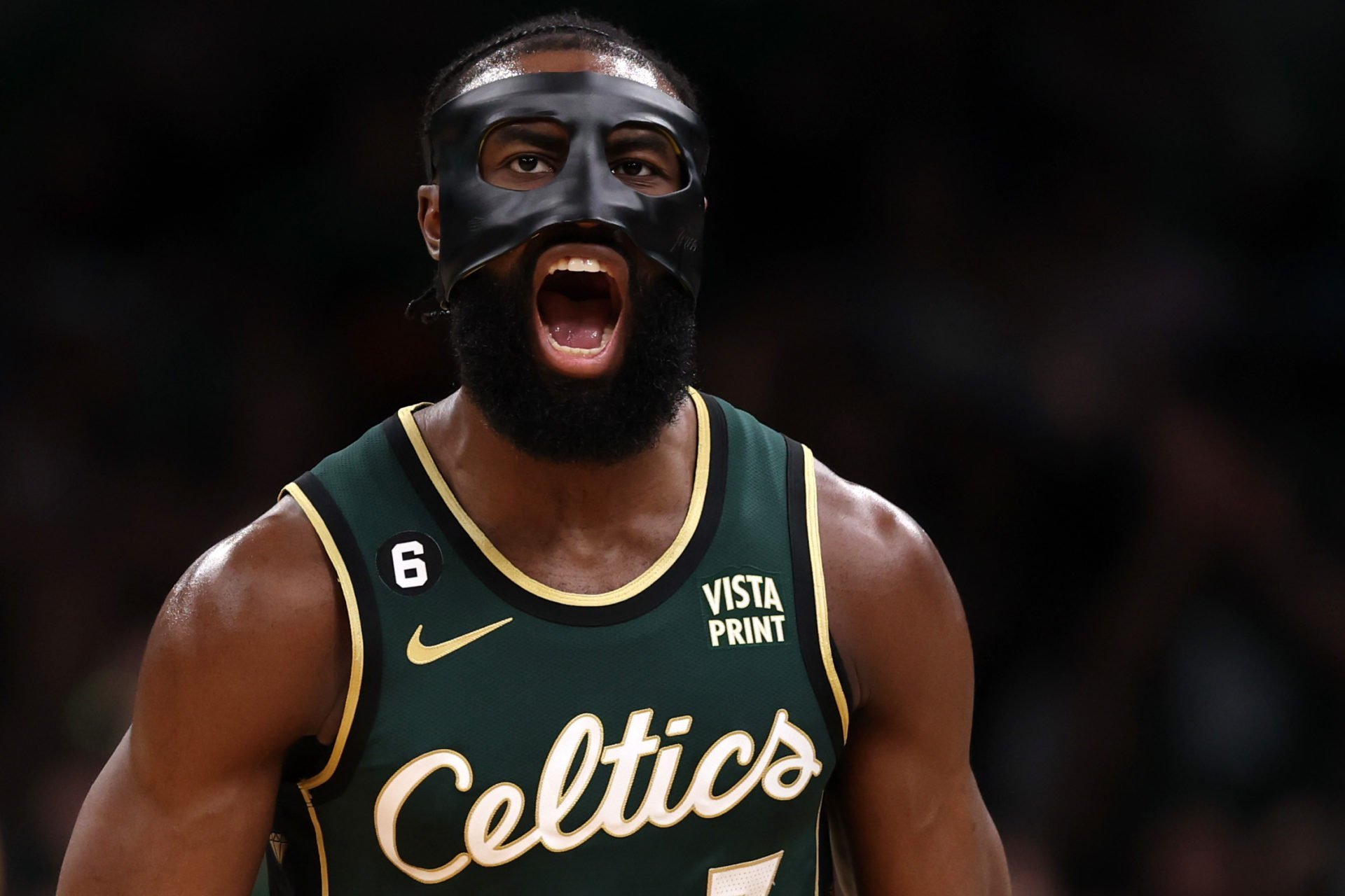 Why Jaylen Brown continues to wear face mask - after encouragement from ...