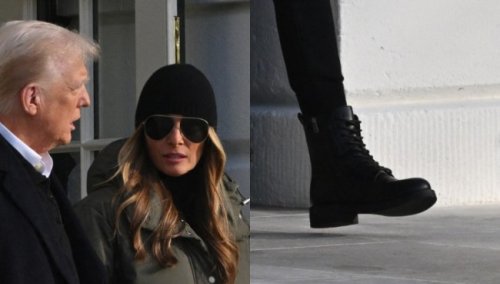 First Lady Melania Trump Wears American Designer, Combat Boots While ...