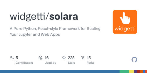 Github Widgettisolara A Pure Python React Style Framework For Scaling Your Jupyter And Web 2021