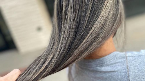 Herringbone Highlights Are The Gray Hair Technique Of The Future - Glam ...