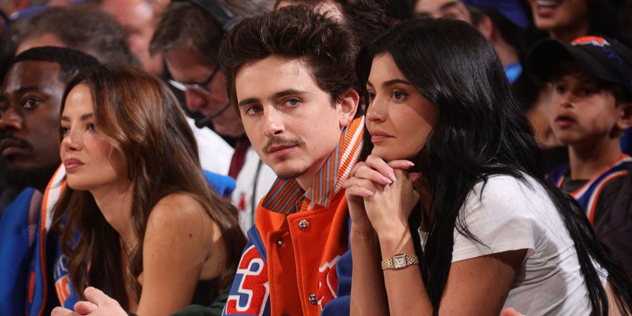 Kylie Jenner and Timothée Chalamet Make Out Courtside in Coordinating Outfits | Flipboard