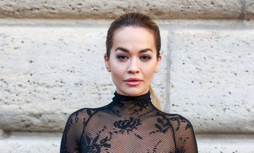 Rita Ora Freed The Nipple In A See Through Netted Lace Gown At Paris