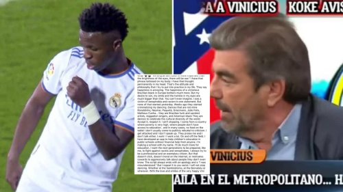Vinicius Jr releases defiant statement after Spanish agent's 'monkey ...
