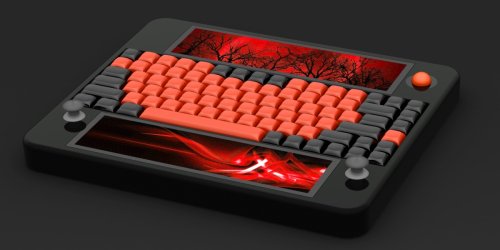 ZEETWIN RPI Cyberdeck is a dual-screen mobile PC with a mechanical ...