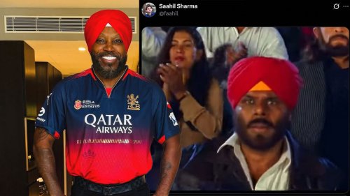 ‘Aadha Idhar Aadha Udhar’ Chris Gayle’s Hilarious Outfit Supporting ...