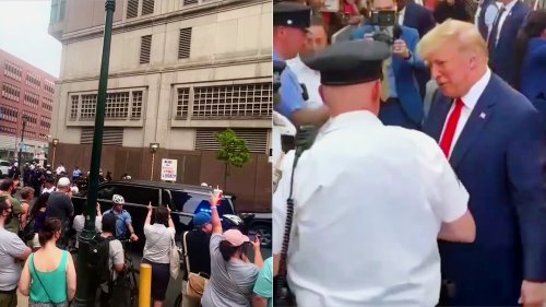 Trump Greeted By Chants of ‘F*CK YOU TRAITOR!’ ‘LOCK HIM UP!’ On Way To ...