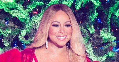 Mariah Carey radiates star power in busty black gown on her way to tape ...