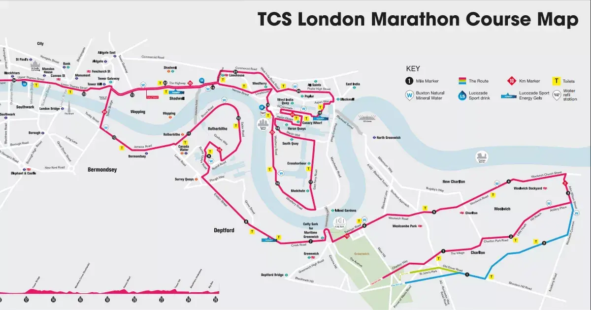 London Marathon 2025 route map: Interactive guide including best places ...