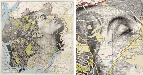 People and Places Become One in Mesmerizing Portraits Drawn on Maps ...
