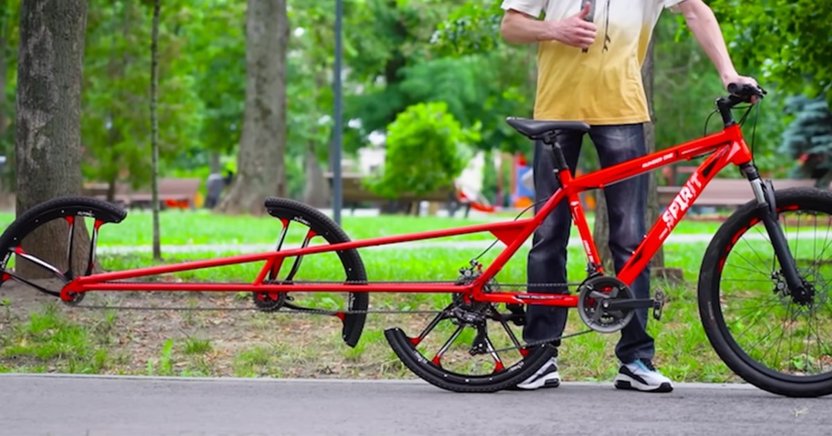 Man builds custom bike with split rear wheel that you can actually ride ...