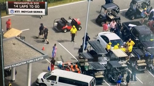 Tire Flies Over Turn 2 Catchfence In Indy 500 Crash Among Three Red
