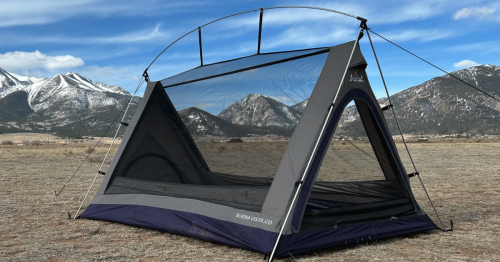 Inside-out tent uses high-vis mesh for crisp views of the night sky ...